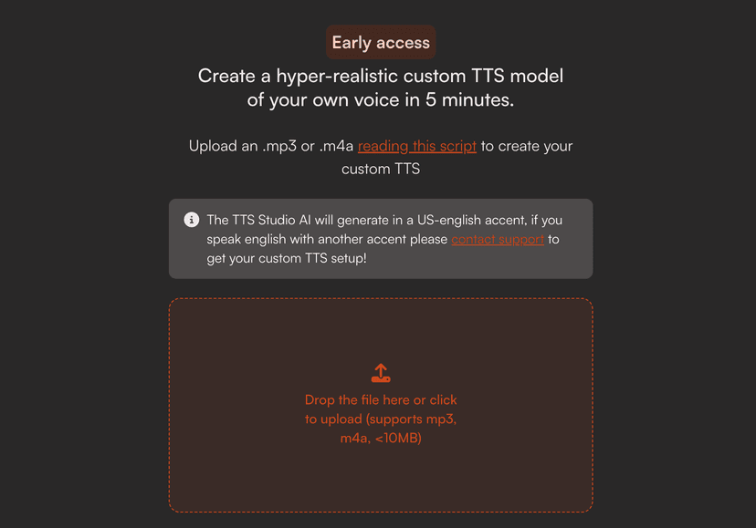 Tangia TTS Studio: Create a custom TTS in 5 minutes